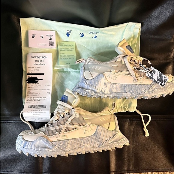 Shoes | Off White Odsy100 Off Market Rare Blue Marble White | Poshmark